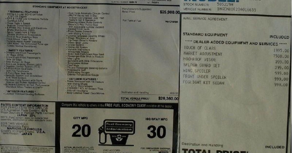 This Is An Additional Dealer Markup Sticker You ll Be Seeing More Of This Is An Additional Dealer Markup Sticker You ll Be Seeing More Of